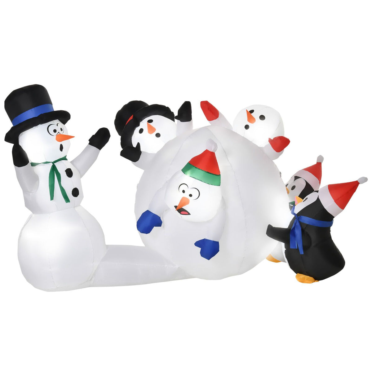 Aufblasbare Schneemann Skulptur 125 Cm Mit Led Beleuchtung Weihnacht